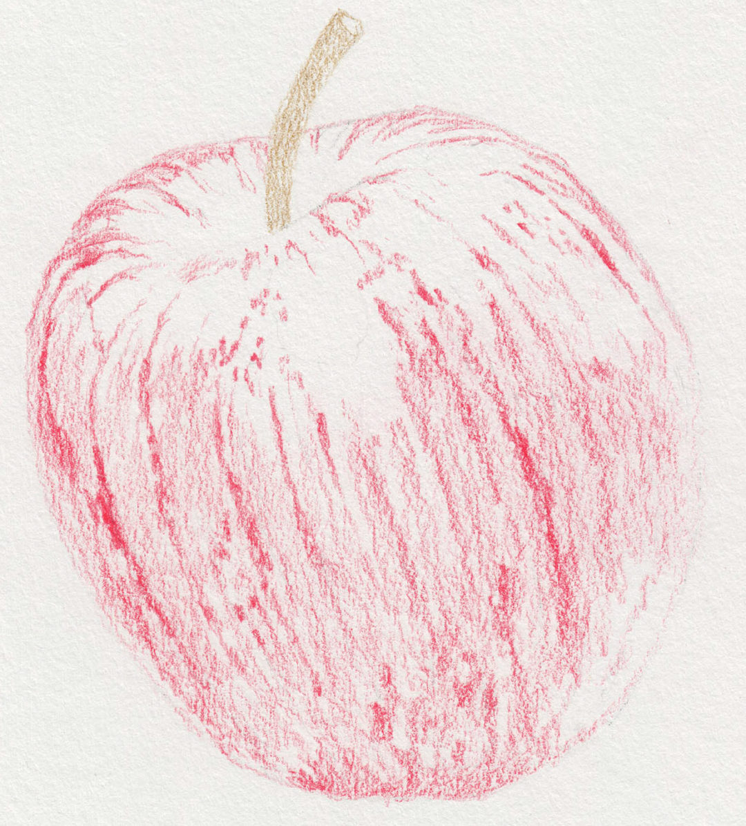 How to Draw a Juicy Apple using Coloured Pencil