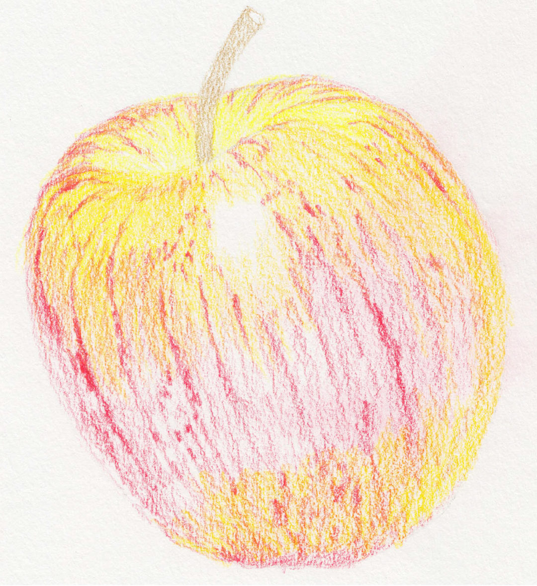 How to Draw a Juicy Apple using Coloured Pencil
